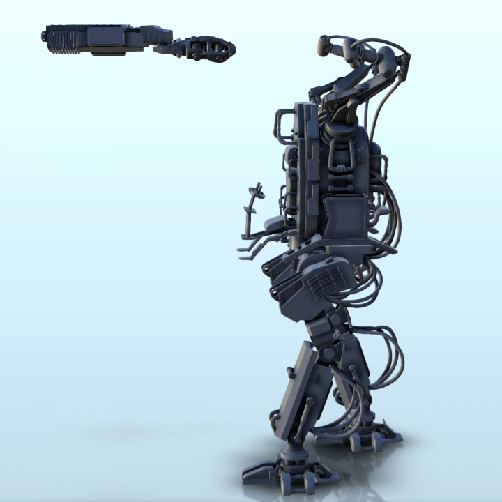 3D Printable Exoskeleton with double-guns (10) - BattleTech MechWarrior ...