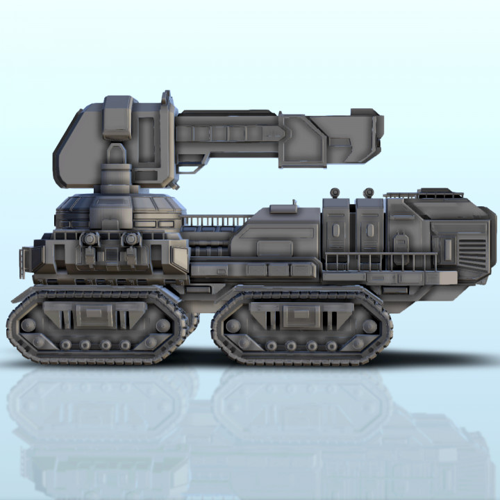 3D Printable Sci-Fi truck with tracks and laser turret (13 ...