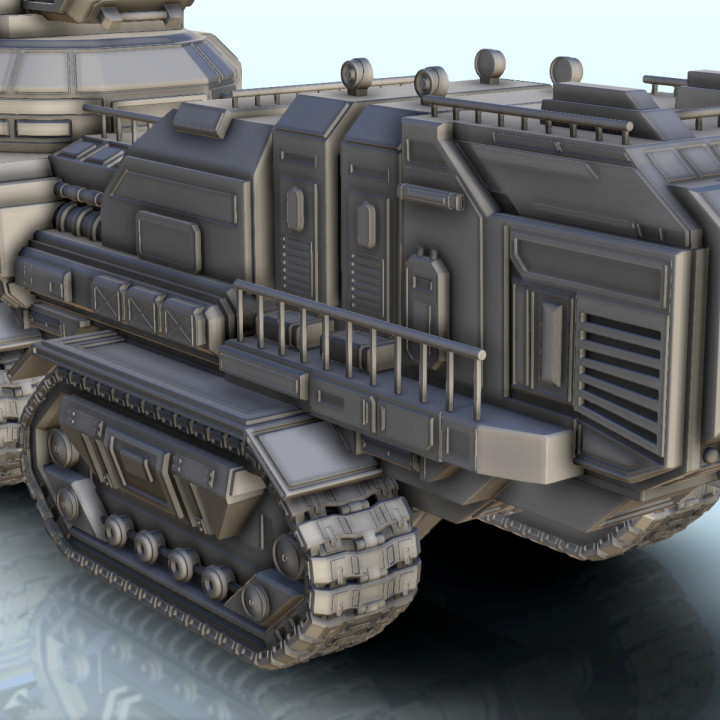 3D Printable Sci-Fi truck with tracks and laser turret (13 ...