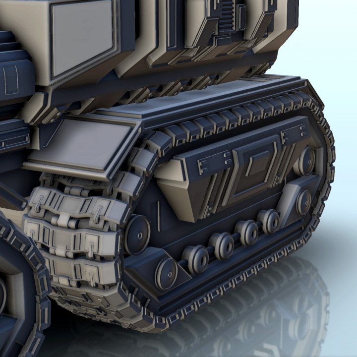 3D Printable Sci-Fi truck with tracks and laser turret (13 ...