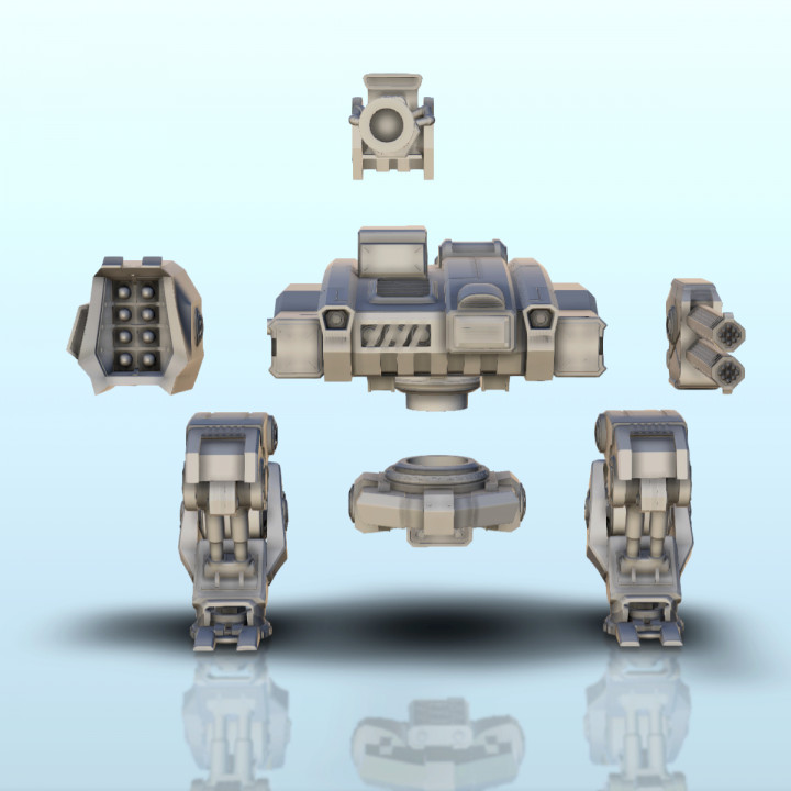 3D Printable Uren combat robot (25) - BattleTech MechWarrior Scifi ...
