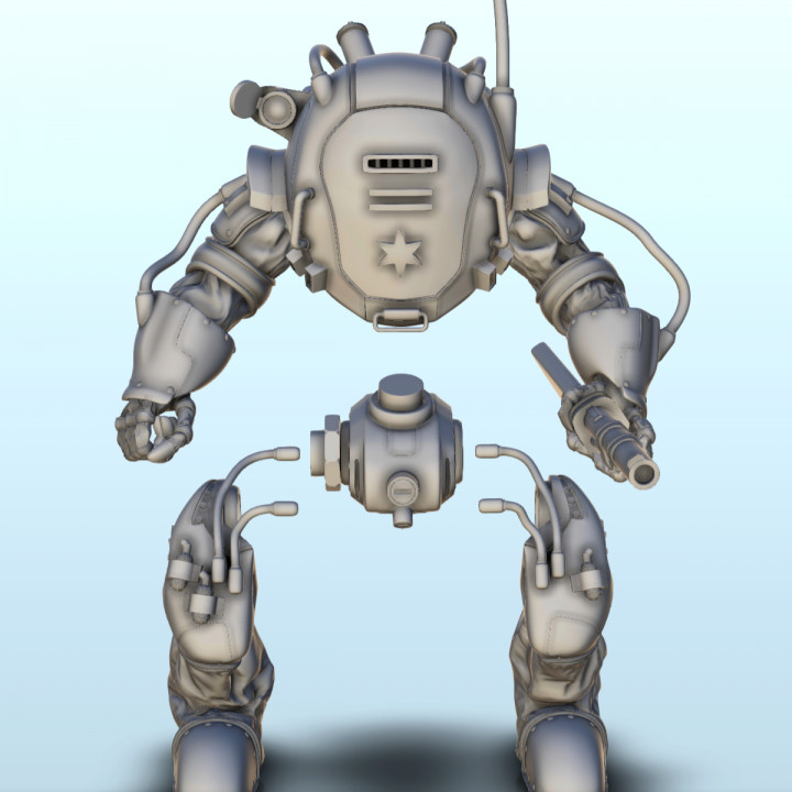 3D Printable Qheone combat robot (27) - BattleTech MechWarrior Scifi ...