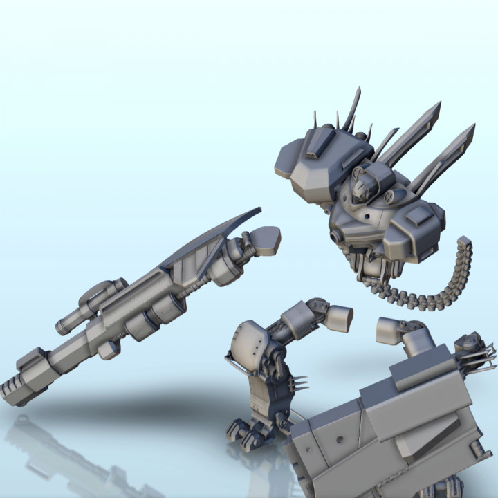 3D Printable Odtis combat robot (21) - BattleTech MechWarrior Scifi ...