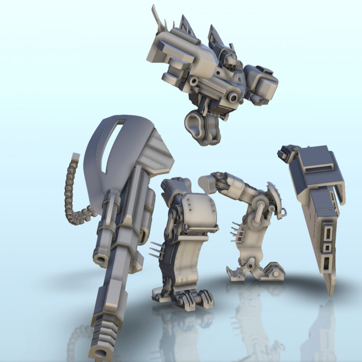 3D Printable Odtis combat robot (21) - BattleTech MechWarrior Scifi ...