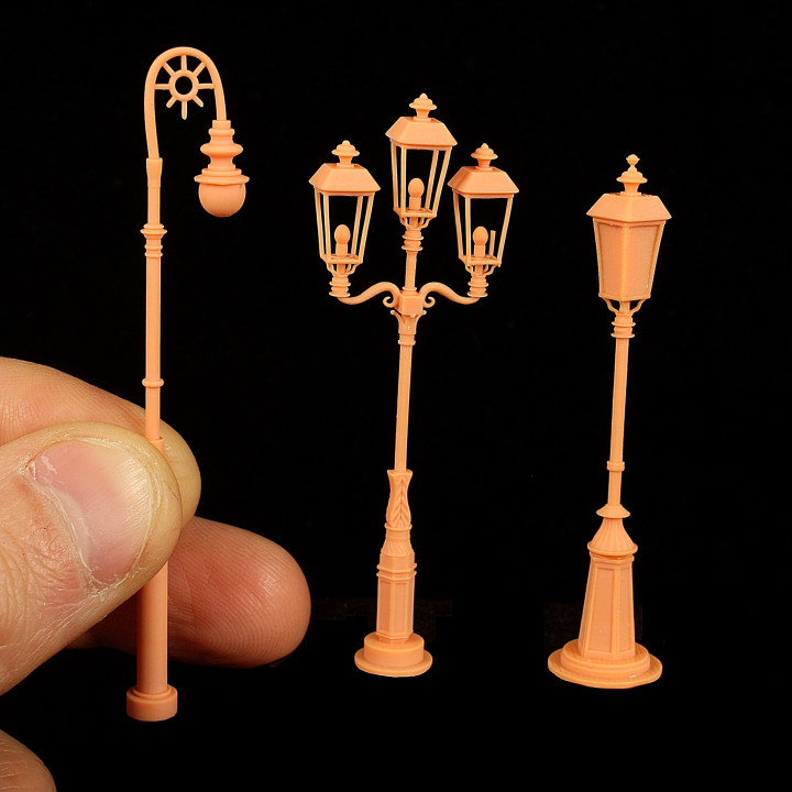 3D Printable Street Lights Set by Oliver Spaeth