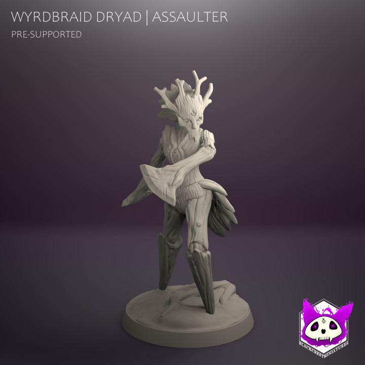 3D Printable Wyrdbraid Dryad | Assaulter by Blackcrest Miniatures
