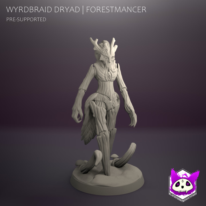3D Printable Wyrdbraid Dryad | Forestmancer by Blackcrest Miniatures