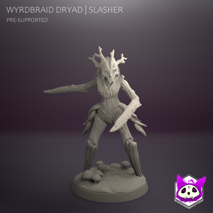 3D Printable Wyrdbraid Dryad | Slasher by Blackcrest Miniatures