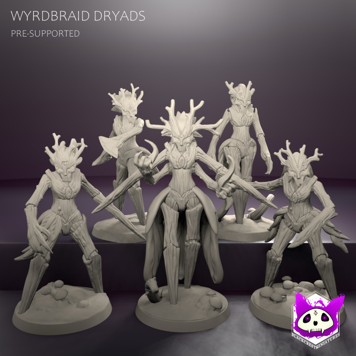 3D Printable Wyrdbraid Dryads by Blackcrest Miniatures