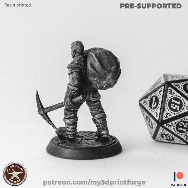 3D Printable Human Peasant Gold Miner by My3DPrintForge