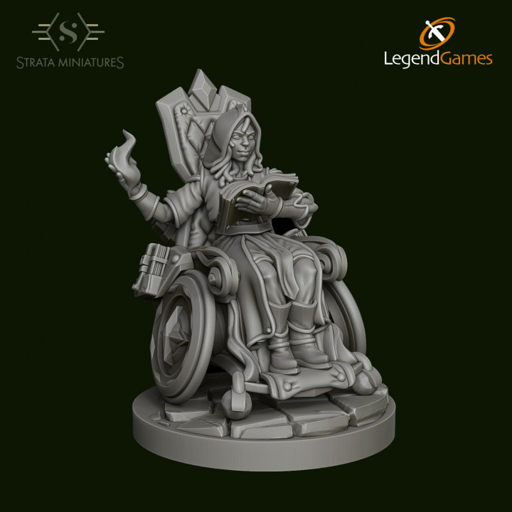 3D Printable Dungeons and Diversity Half Elf Wizard Wheelchair figure ...