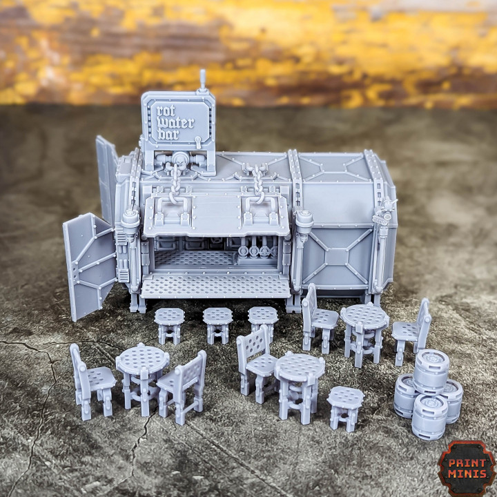 3D Printable Rot Water Bar - Container Kit by Print Minis