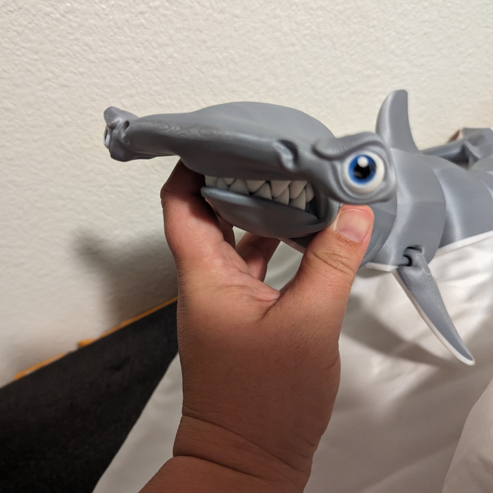 3D Print of Hammerhead Shark Articulated Toy, Print-In-Place Body, Snap ...