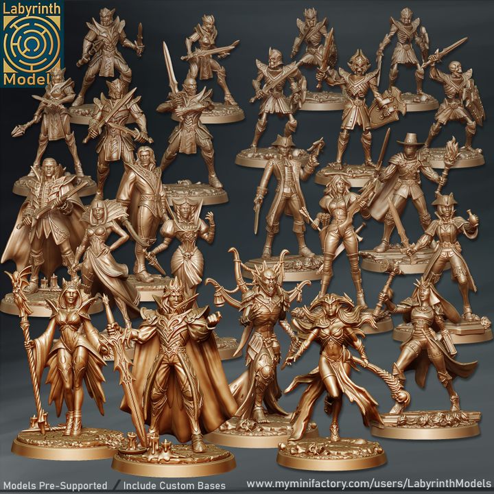 3D Printable Vampires Collection Vol. 1 - 32mm scale by Labyrinth Models