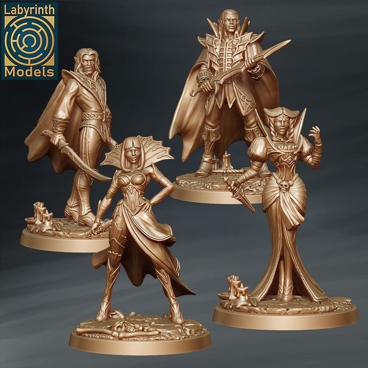 3D Printable Vampires Collection Vol. 1 - 32mm scale by Labyrinth Models