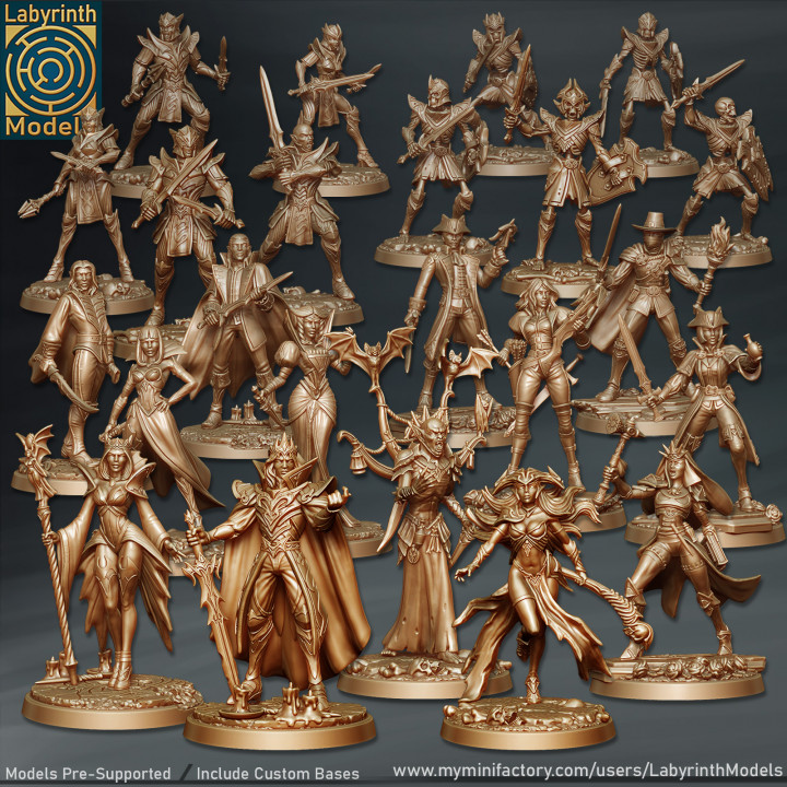 3D Printable Vampires Collection Vol. 1 - 32mm scale by Labyrinth Models