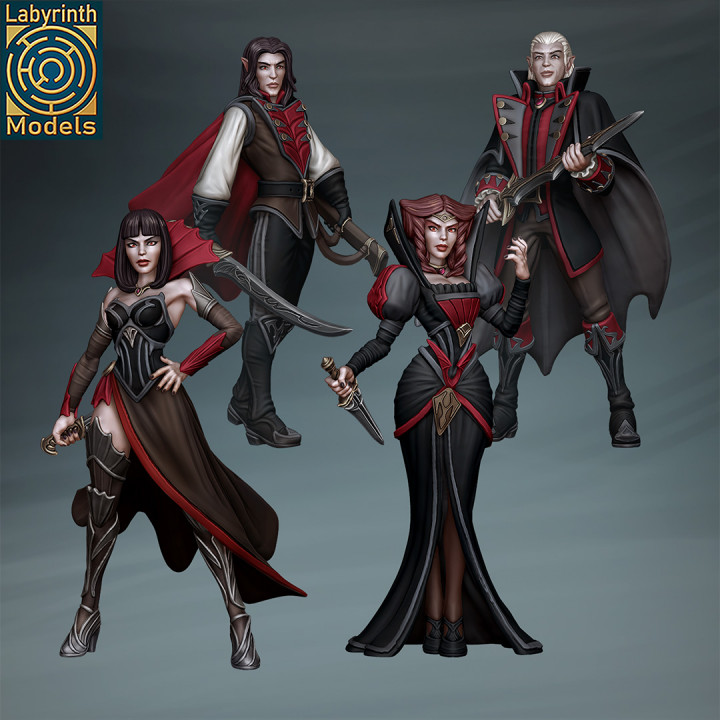 3D Printable Vampires Collection Vol. 1 - 32mm scale by Labyrinth Models