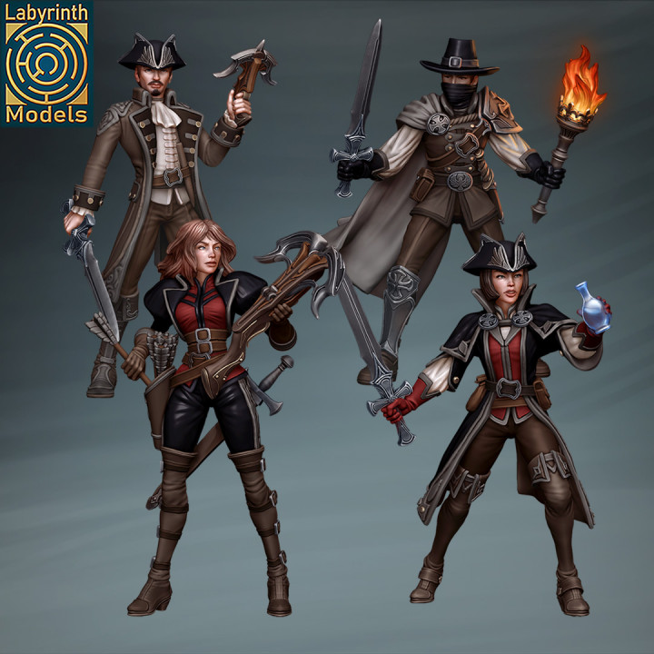 3D Printable Vampires Collection Vol. 1 - 32mm scale by Labyrinth Models