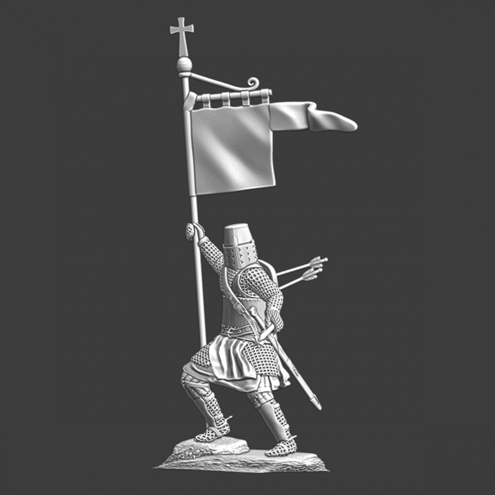 3D Printable Medieval crusader knight - banner and mace by Northern ...