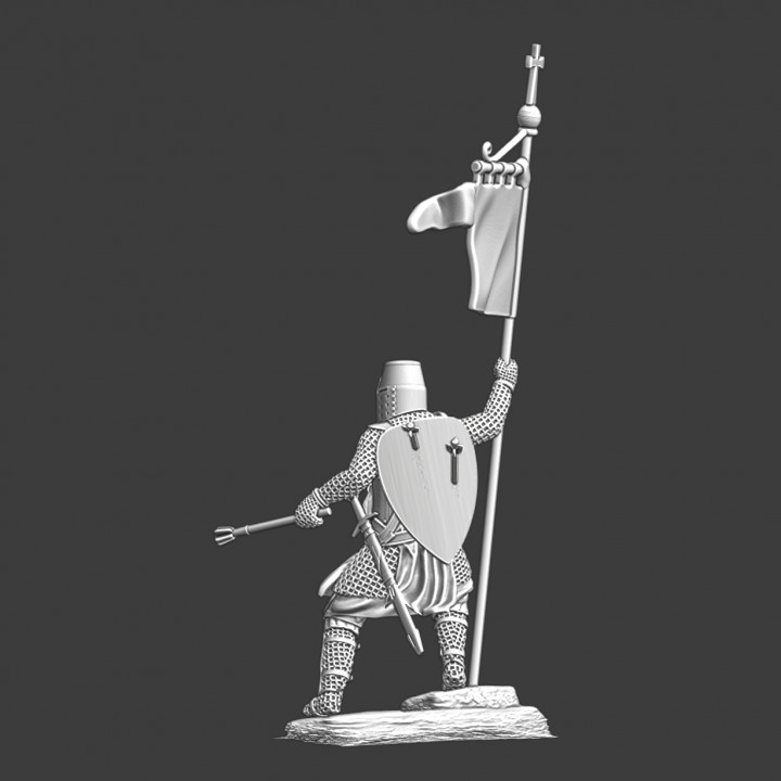 3D Printable Medieval crusader knight - banner and mace by Northern ...