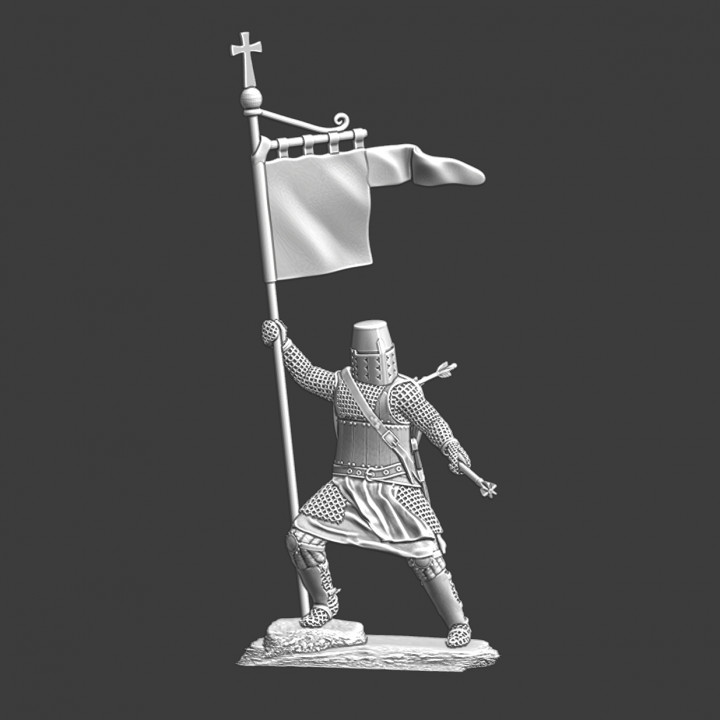 3D Printable Medieval crusader knight - banner and mace by Northern ...