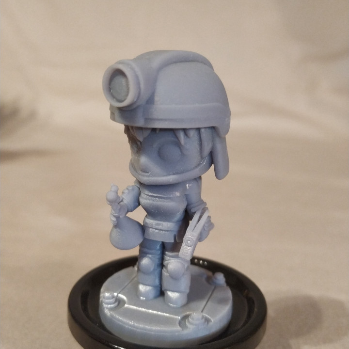 3D Printable Factorio Engineer Girl Mini by ddd_martin_miniatures