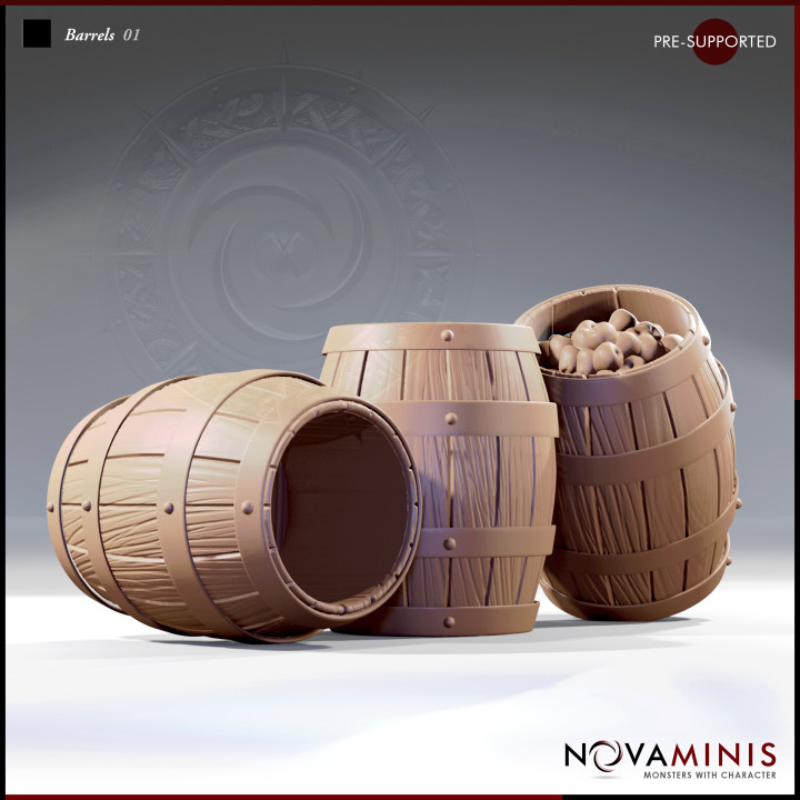 3D Printable Barrels 01 by NovaMinis