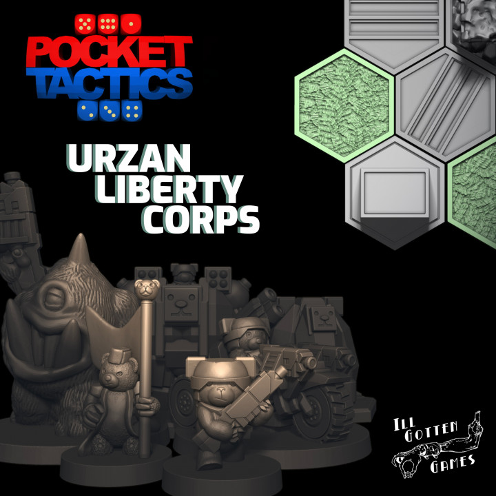 3D Printable Pocket-Tactics: Urzan Liberty Corps by Ill Gotten Games
