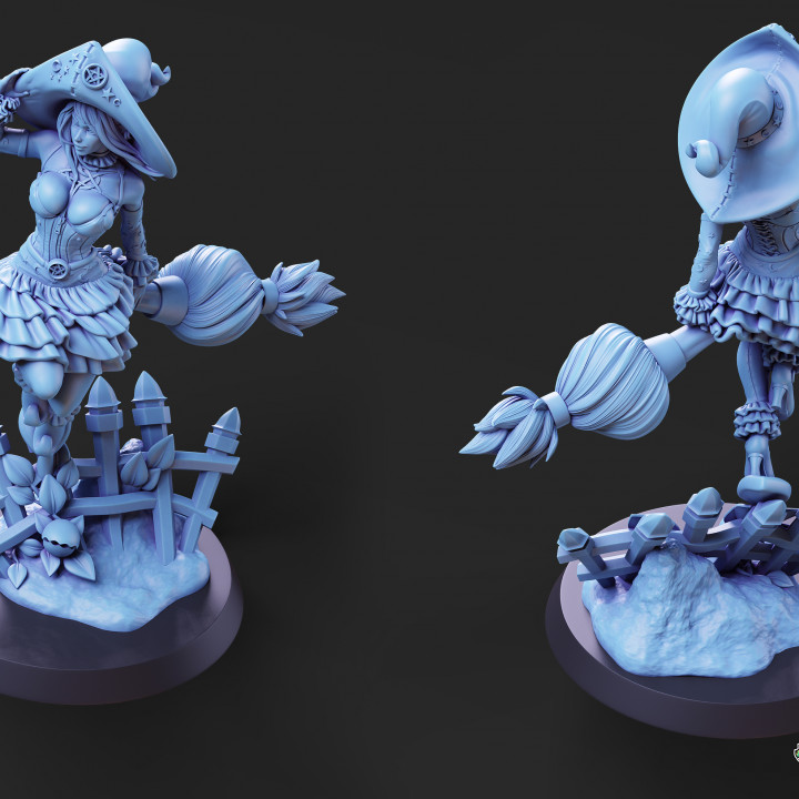 3D Printable Witch Elf Bundle - 2 variants + pinup each by PSMiniatures