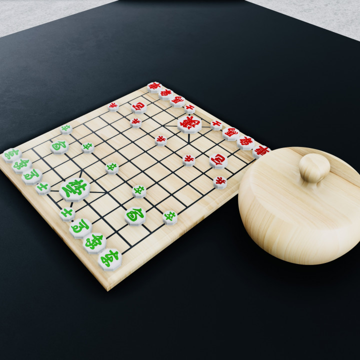 3D Printable JANNGI - KOREAN CHESS - BOARD GAME by Lazy Bear