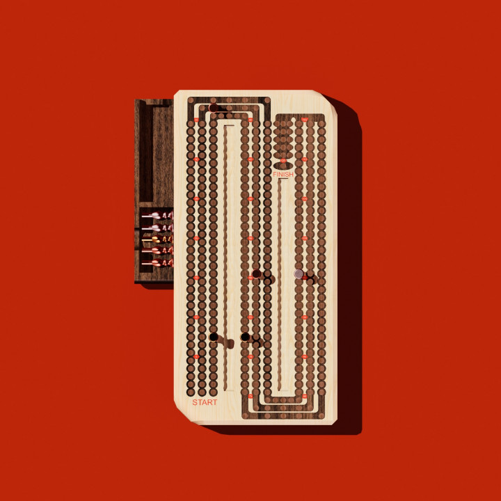 3D Printable CRIBBAGE BOARD GAME by Lazy Bear