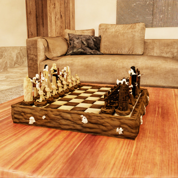 3D Printable DEATH CHESS SET by Lazy Bear