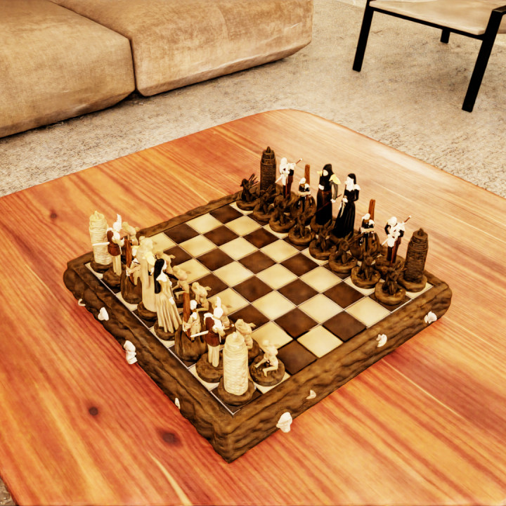 3D Printable DEATH CHESS SET by Lazy Bear
