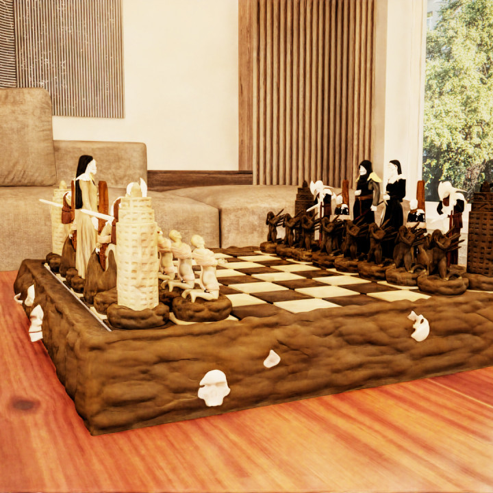 3D Printable DEATH CHESS SET by Lazy Bear