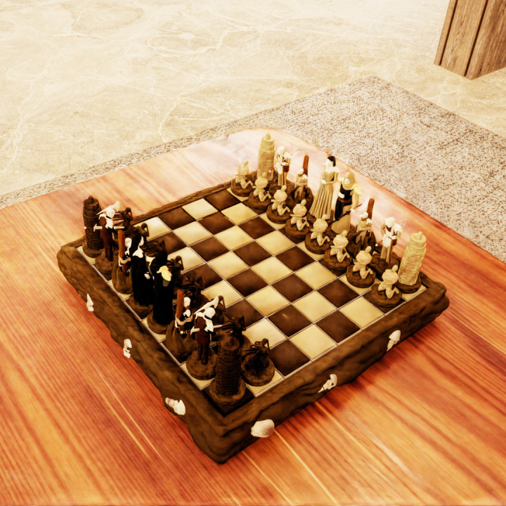 3D Printable DEATH CHESS SET by Lazy Bear