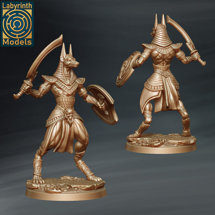 3D Printable Anubis Warriors and Priestess - 32mm scale by Labyrinth Models