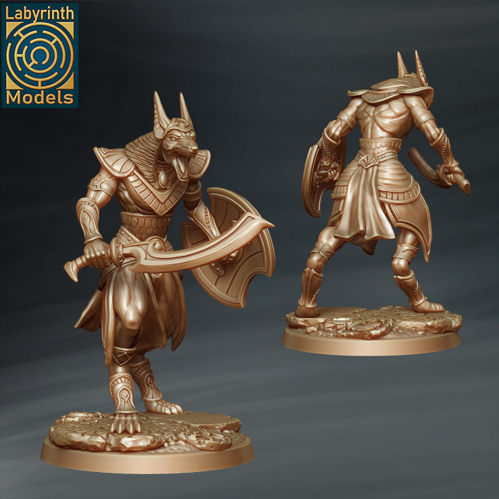 3D Printable Anubis Warriors and Priestess - 32mm scale by Labyrinth Models