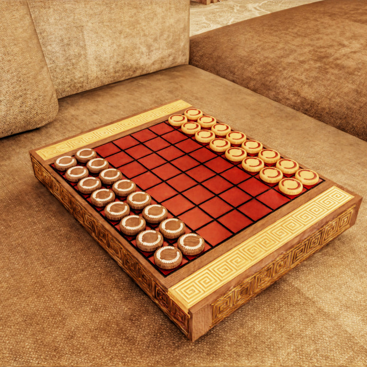 3D Printable LUDUS LATRUNCULORUM BOARD GAME by Lazy Bear