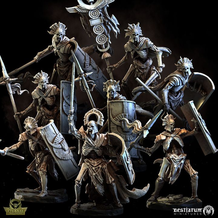 3D Printable Immortals x 8 by Bestiarum Miniatures