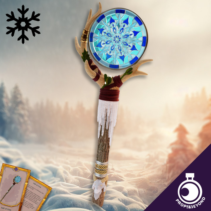 3D Printable Staff of Frost - Full size staff by Props&Beyond