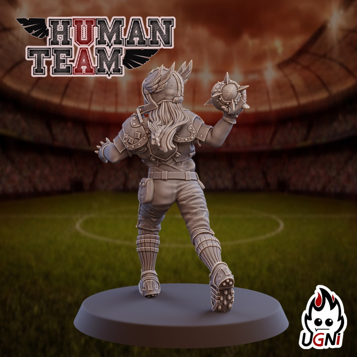 3D Printable Thrower #1 - Human Team by UGNI Miniatures
