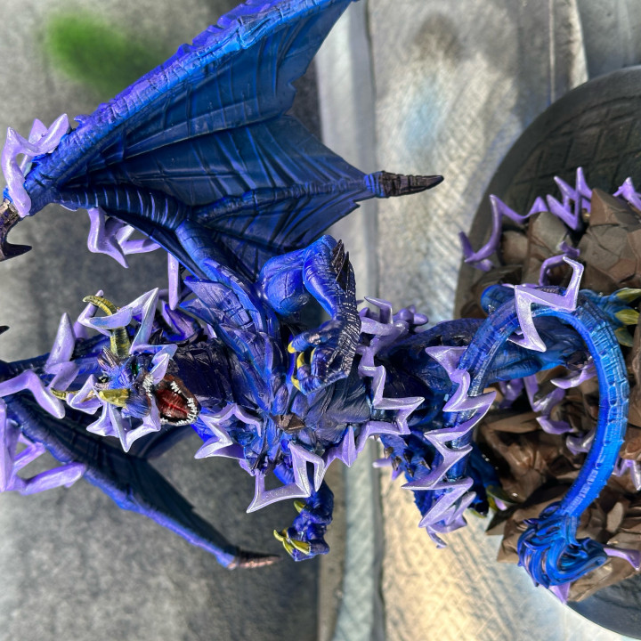 3D Print of Thular, Electric Blue Dragon (Pre-Supported) by saltyjohn
