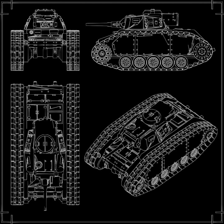 3D Printable German Medium Tank "Ritter III" by Filamentio