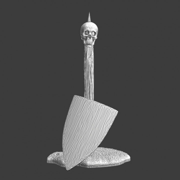 3D Printable Skull on stake by Northern Crusades Miniatures