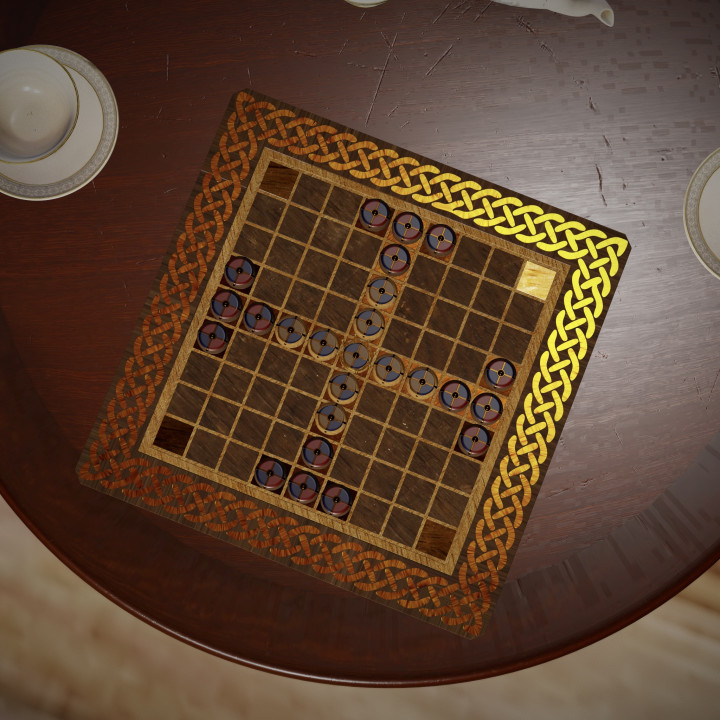 3D Printable TABLUT BOARDGAME VIKING GAME by Lazy Bear