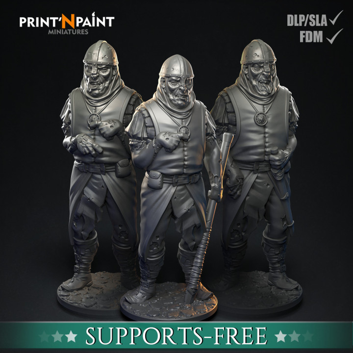 3D Printable 3 Rotten Soldiers by Leonardo Escovar
