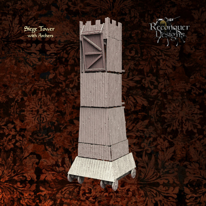 3D Printable Medieval Siege Tower 15mm version by Reconquer Designs