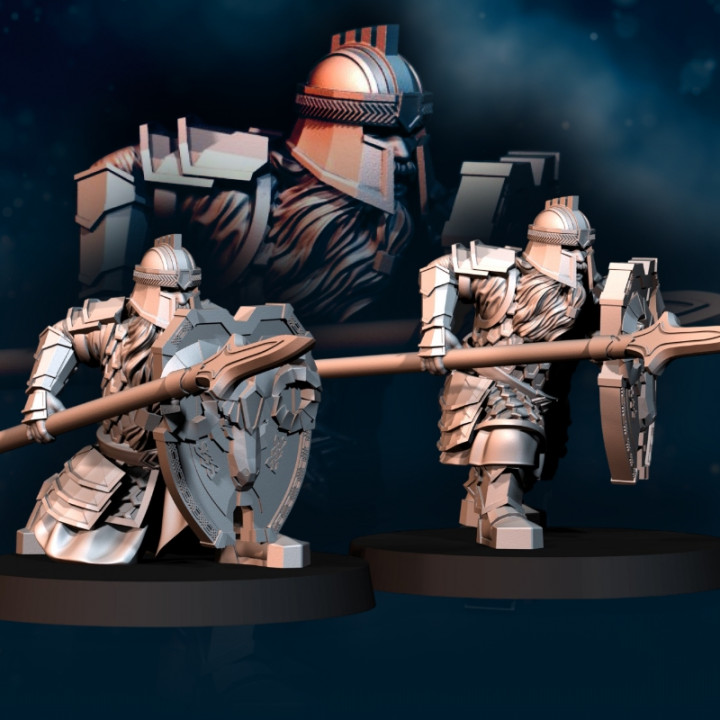 3D Printable 6x Silver Goat Dwarf Spearman | Silver Goat Dwarves ...