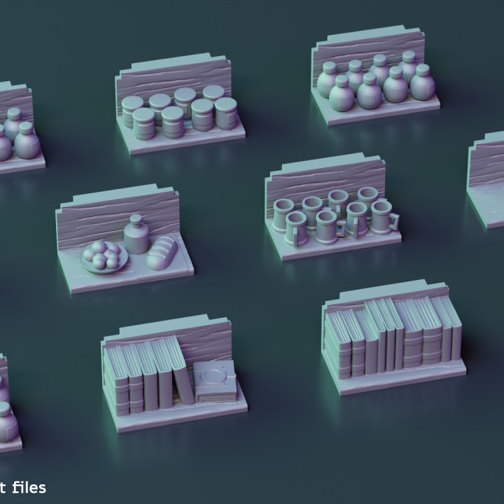 3D Printable Modular cupboard and storage box - 33 parts (design, front ...