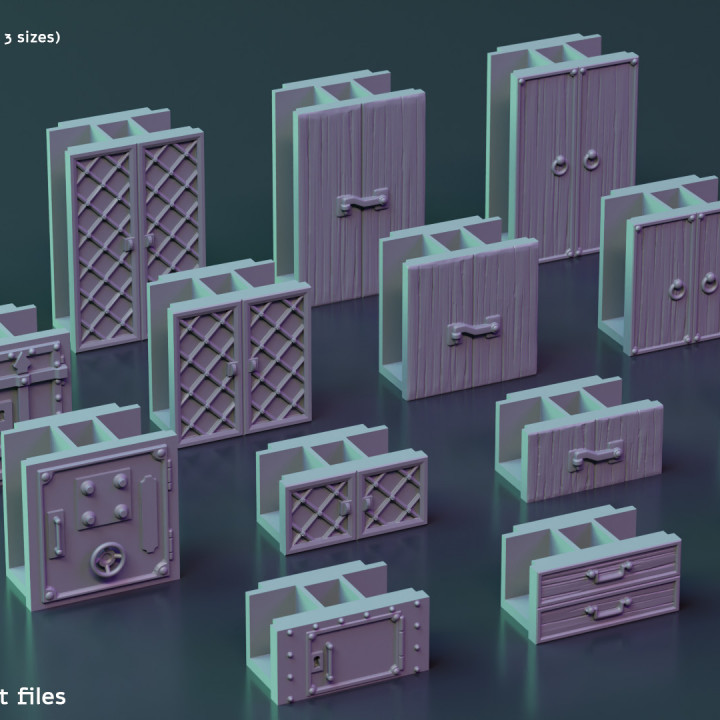 3D Printable Modular cupboard and storage box - 33 parts (design, front ...